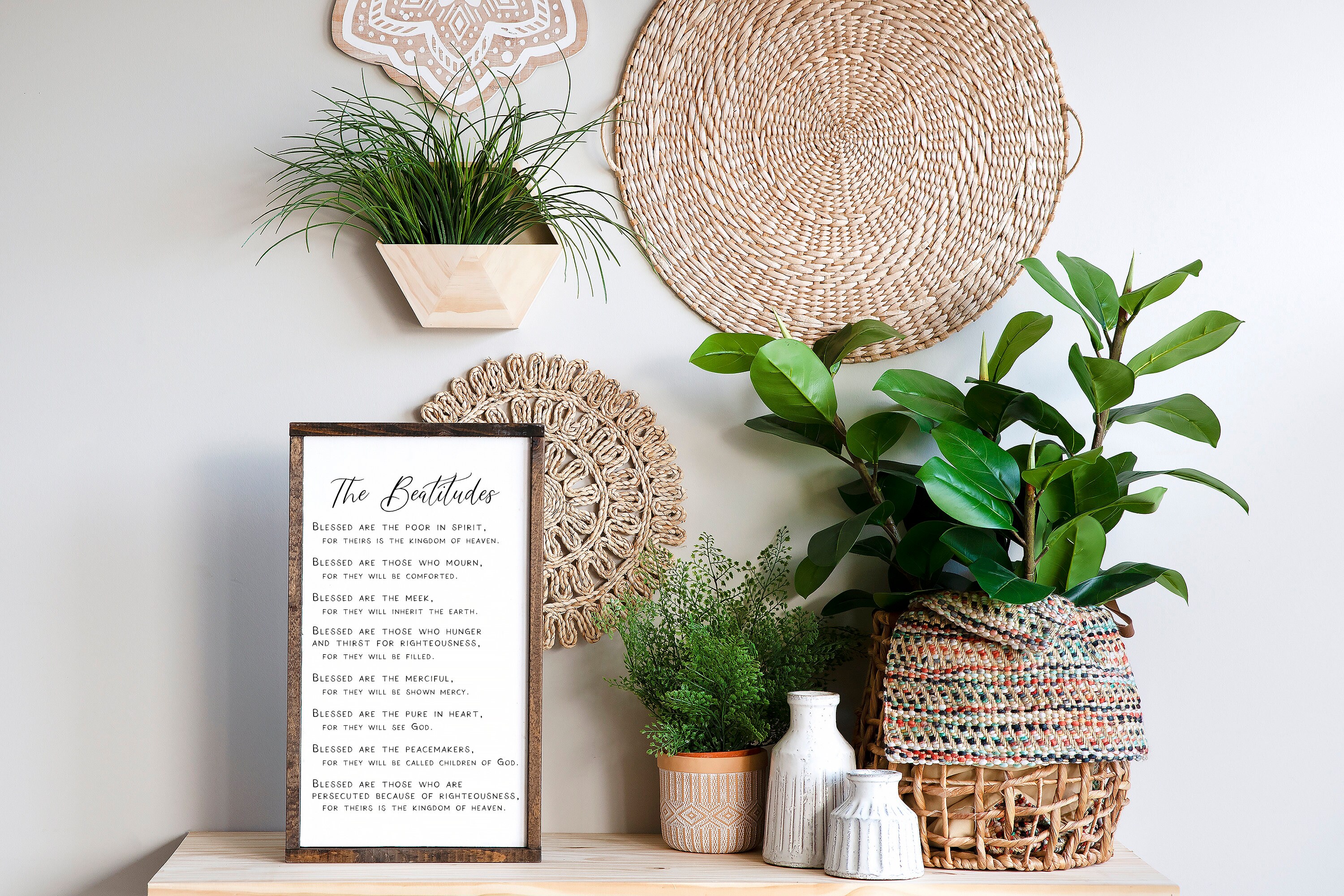 The Beatitudes Scripture Sign Bible Verse Wall Art Wood - Etsy