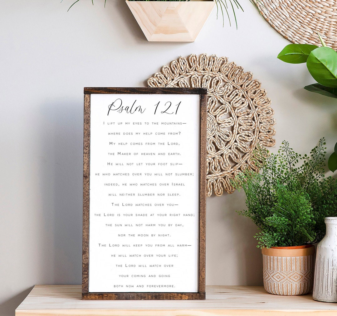 Psalm 121 Sign, Scripture Wall Art, Bible Verse Wall Decor, Christian ...