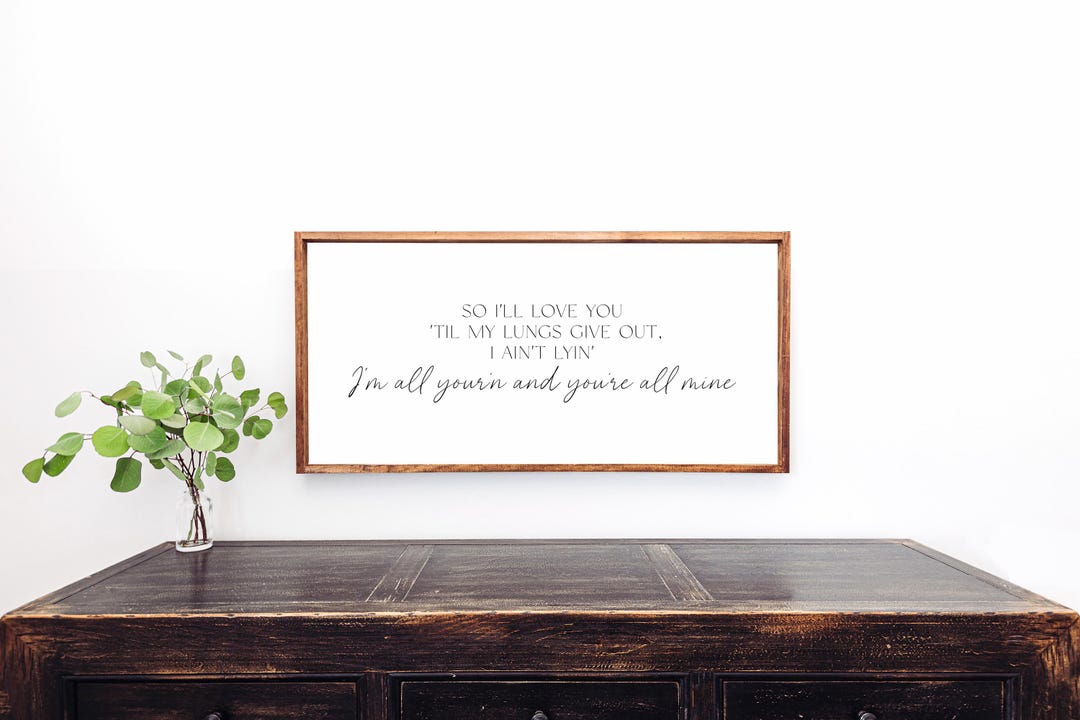 Rustic Country Song Lyric Sign: Romantic Wood Framed Wall Art - Etsy Canada