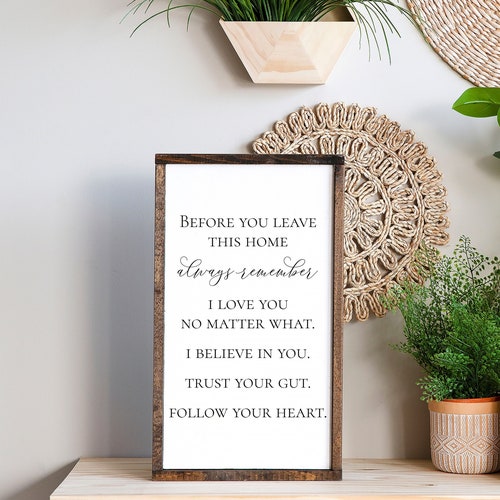 Before You Leave This Home Sign Entryway Sign Sign From - Etsy