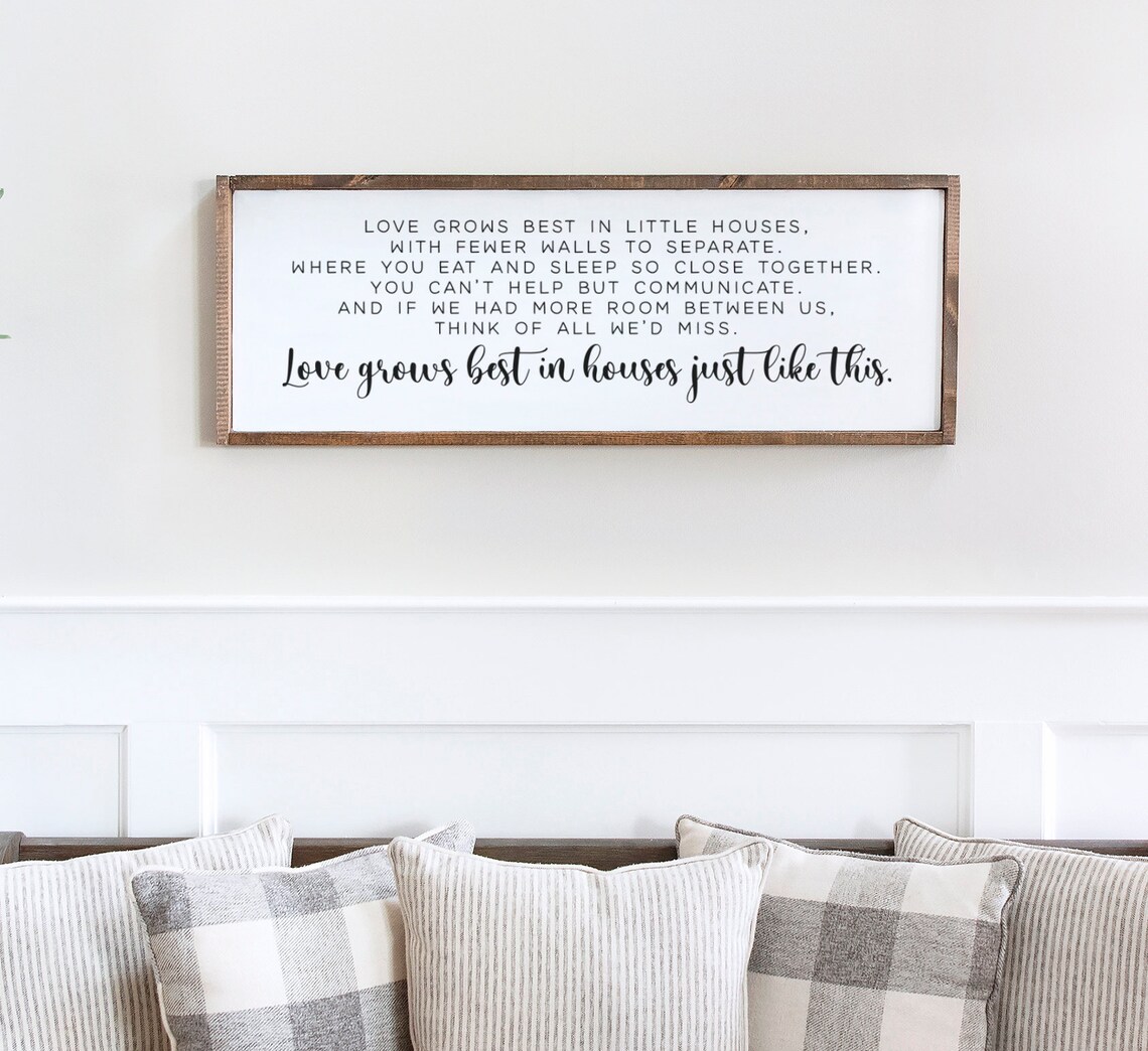 Love Grows Best in Little Houses Sign, Family Signs, Home Decor ...