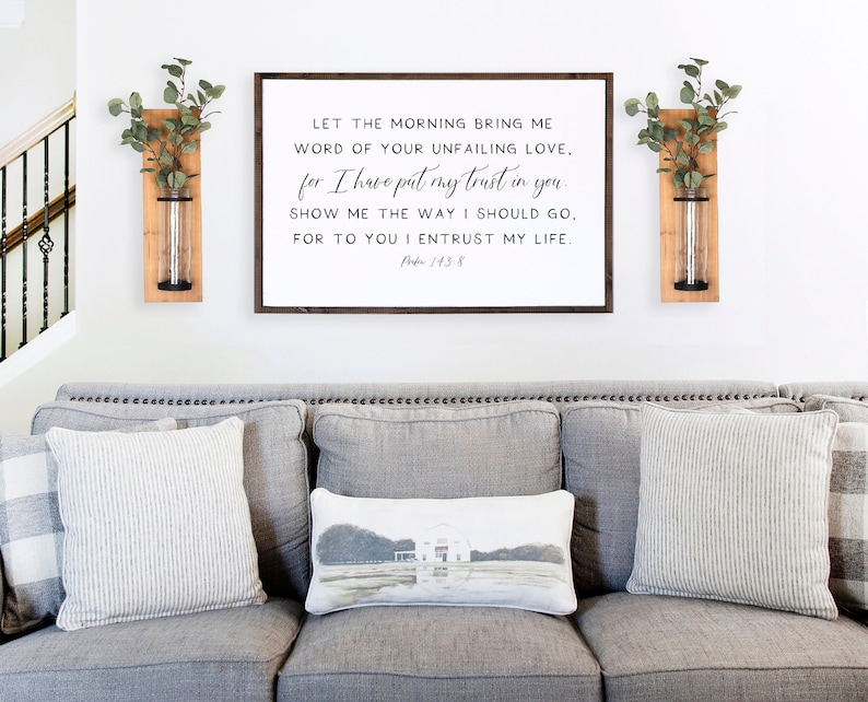 Psalm 143 8 Sign Bible Verse Sign Christian Wall Art - Etsy