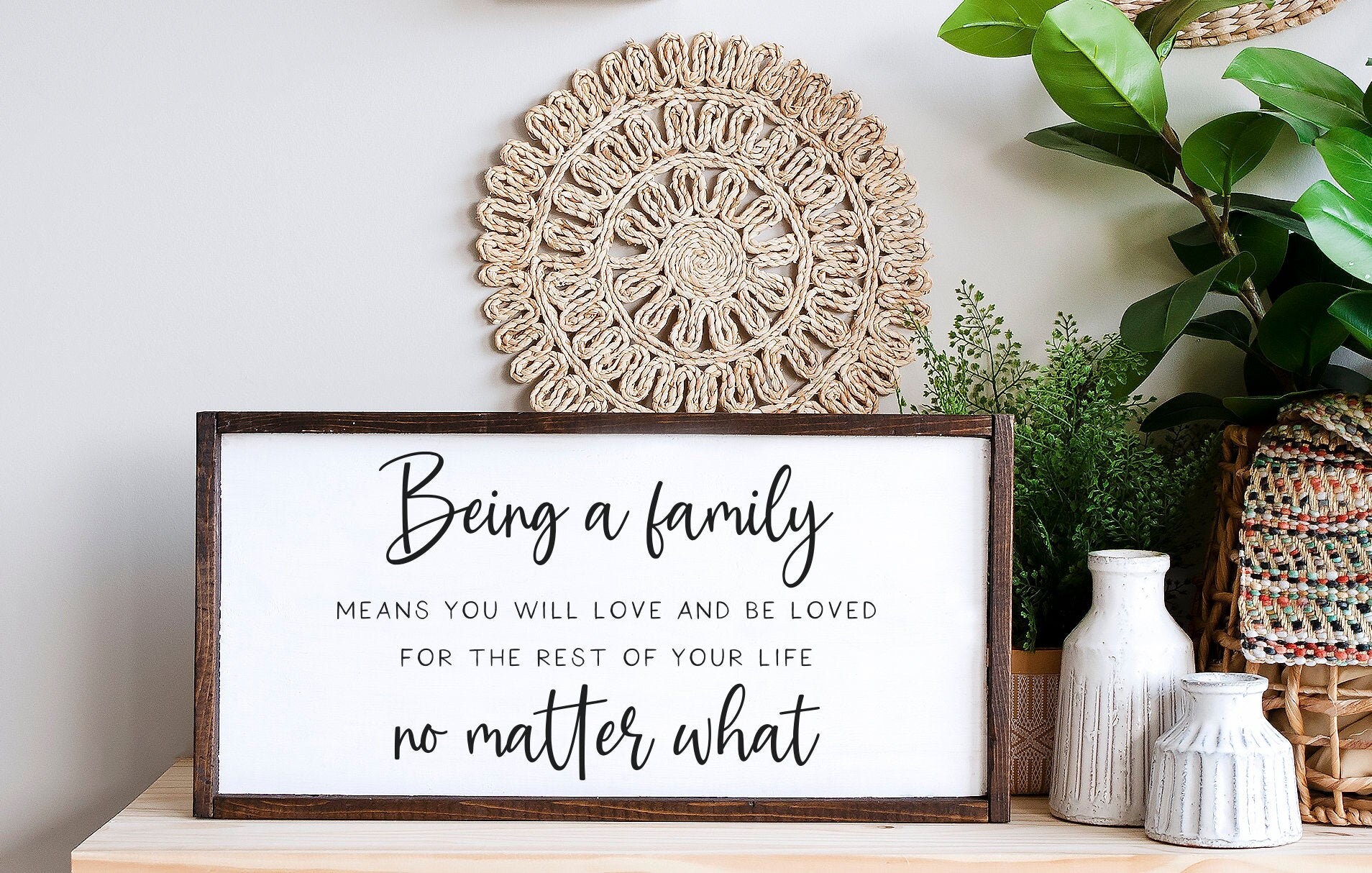 Family Sign Being A Family Means Sign Living Room Wall | Etsy