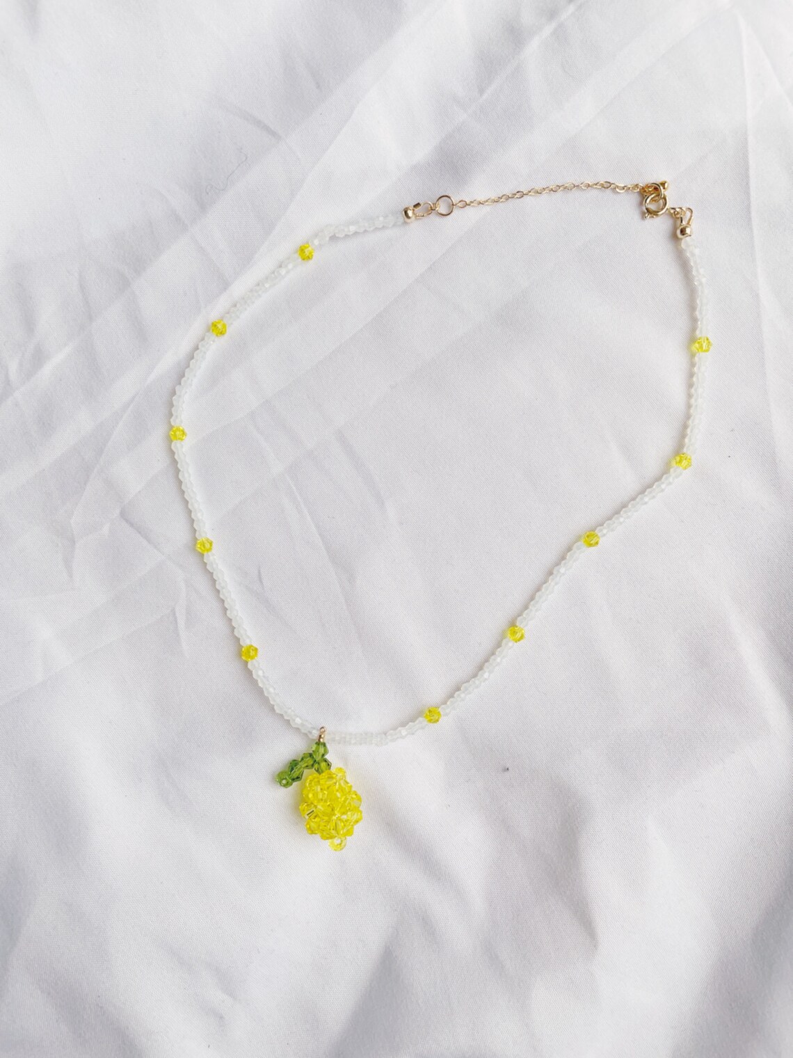Lemon Beads Necklace Fruit Necklace Choker Glass Beaded - Etsy
