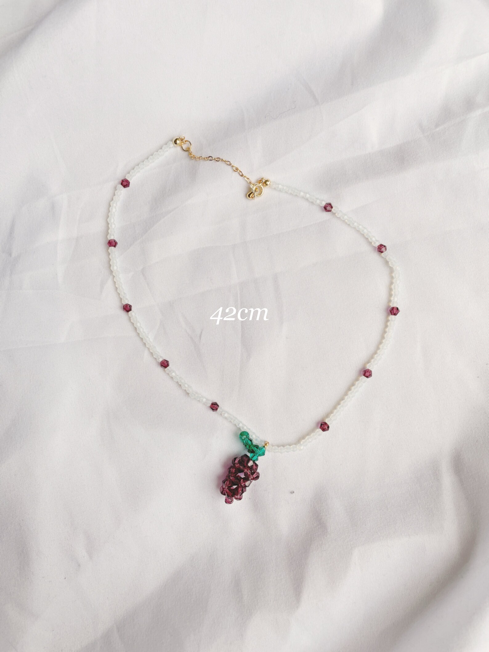 Grape Bead Necklace Fruit Necklace Glass Beaded Grape - Etsy