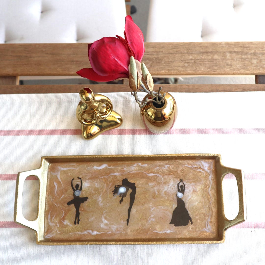 Gold Tray, Featuring a Dancing Muse - Etsy
