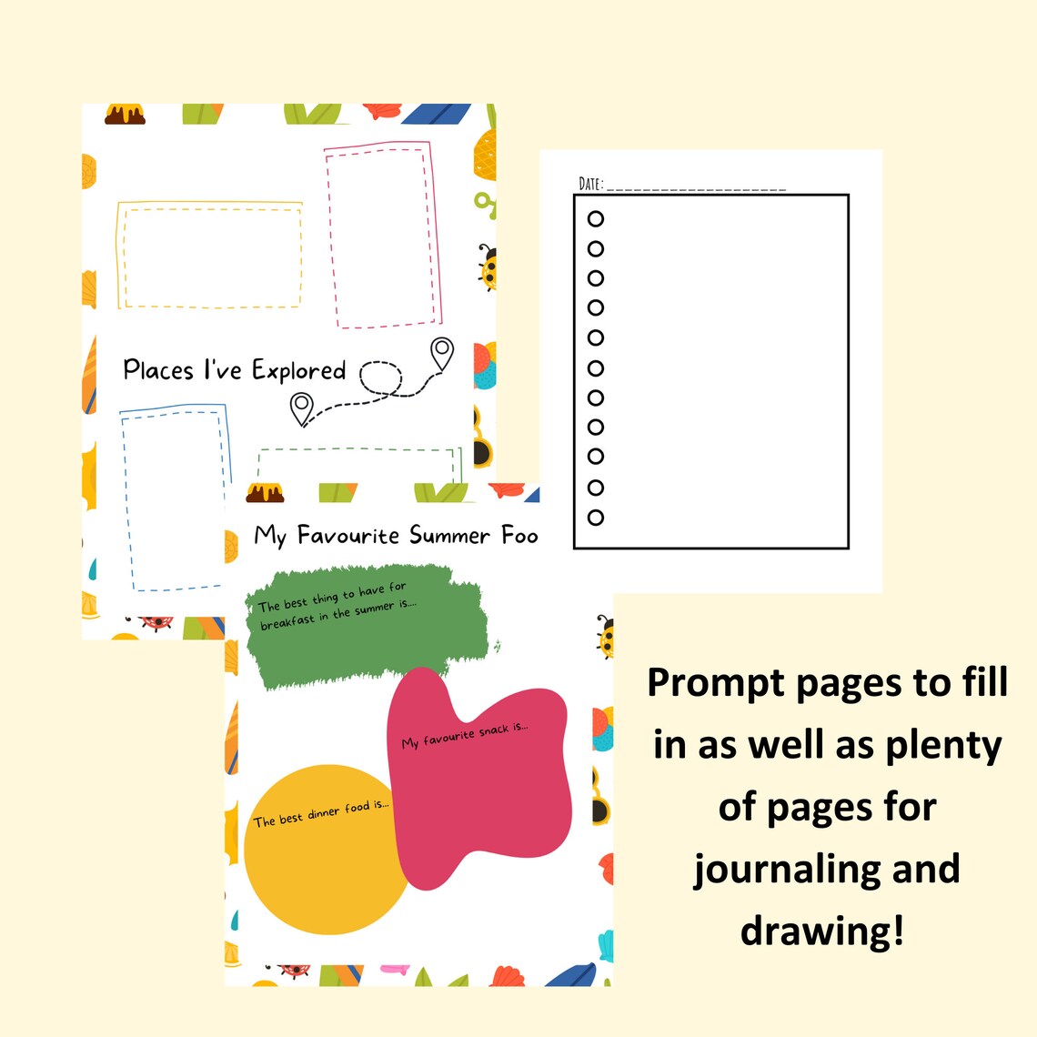Printable Summer Vacation Journal for Kids - Etsy