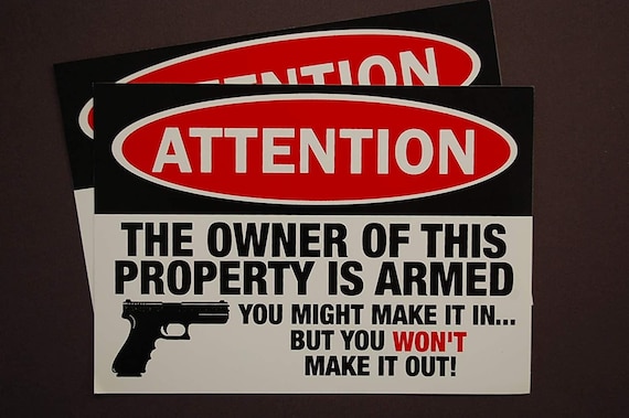 Gun Warning Stickers