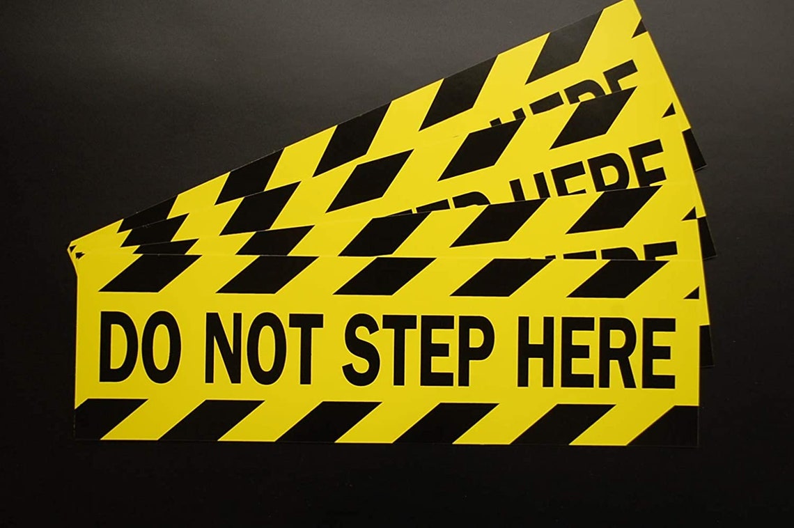 Do Not Step Here Stickers Vinyl Decals Choose Quantity Pack | Etsy