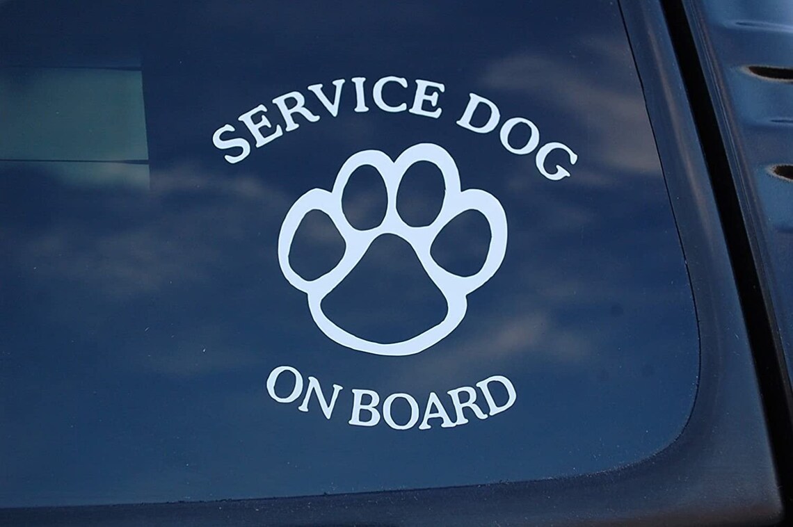 Service Dog on Board Sticker Vinyl Decal K9 Paw Caution Car - Etsy
