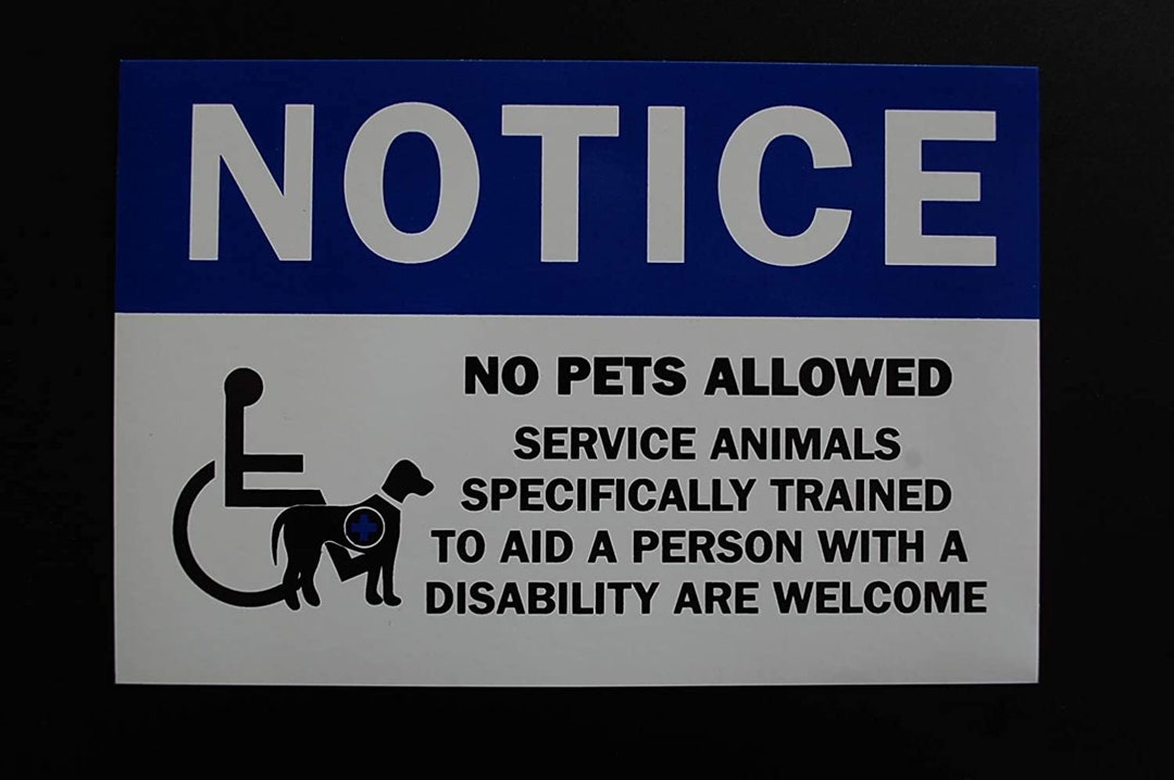 No Pets Allowed Service Dog Only Sticker (choose Quantity Pack) Vinyl ...