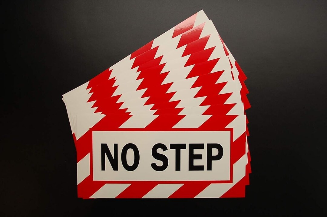 No Step Sticker Decal 7 X 3.5 12 Pack Split Back Airplane Wing Warning ...