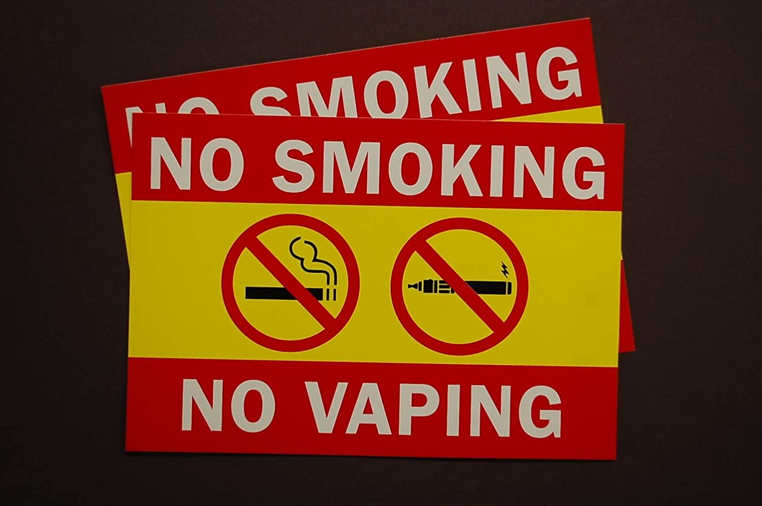 No Smoking No Vaping Sticker Vinyl Decal Set 2 Pack 6 X 4 Sign Self ...