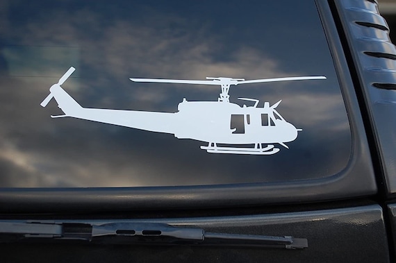Huey Helicopter Vinyl Sticker Pilot Wall Art Deco Car Window - Etsy