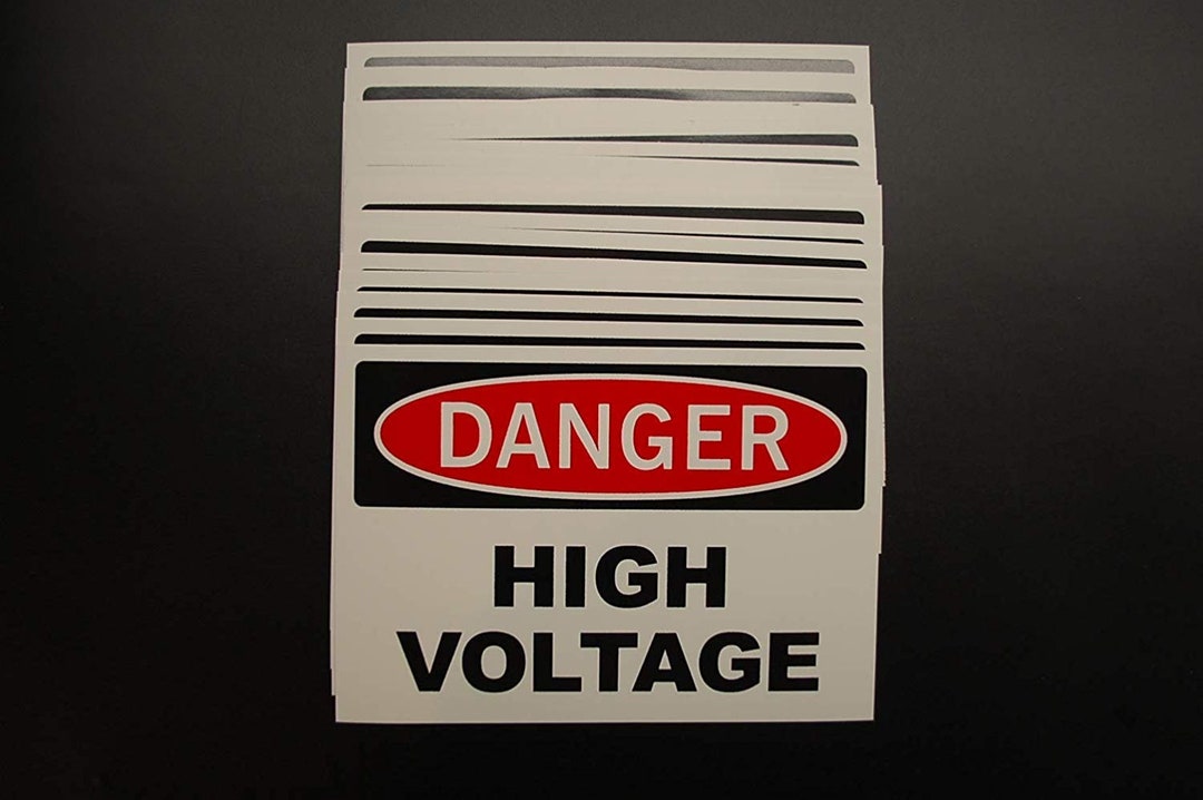 Danger - High Voltage Vinyl Decals (20 Pack!!) 5" X 3.5" Self Adhesive ...