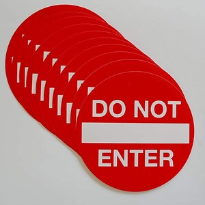 Do Not Enter Stickers Vinyl Decals (choose Quantity Set) 5" Diameter ...