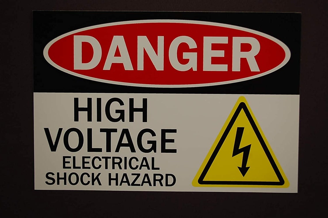 Danger High Voltage Electrical Shock Hazard Vinyl Sticker - Etsy