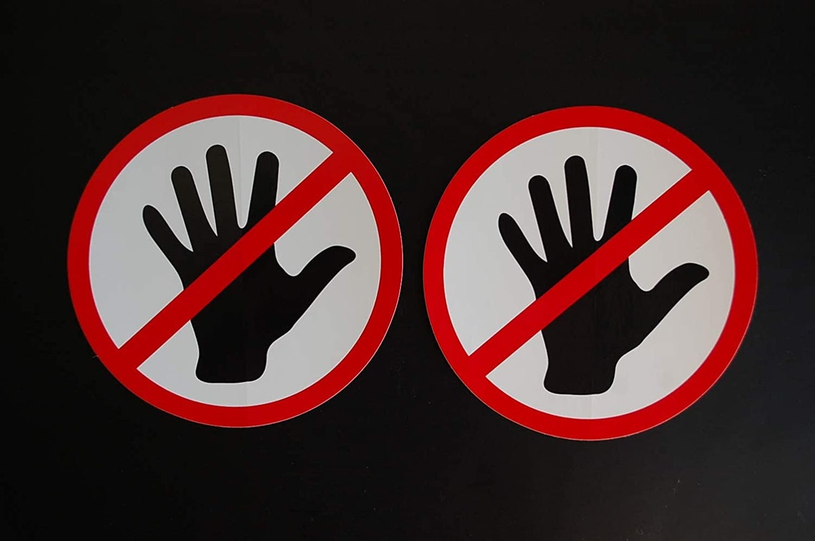 Do Not Touch Safety Stickers 2 Round Vinyl Decals - Etsy