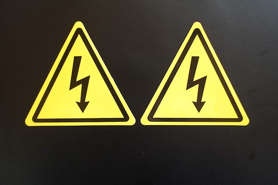 Danger High Voltage Yellow Triangle Stickers Decals 2 Pack - Etsy
