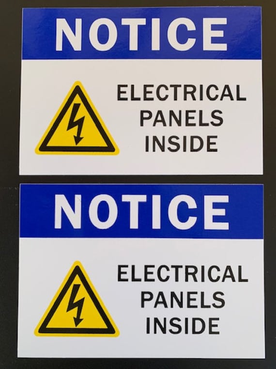 Notice Electrical Panels Inside Sticker Vinyl Decal 2 Pack | Etsy