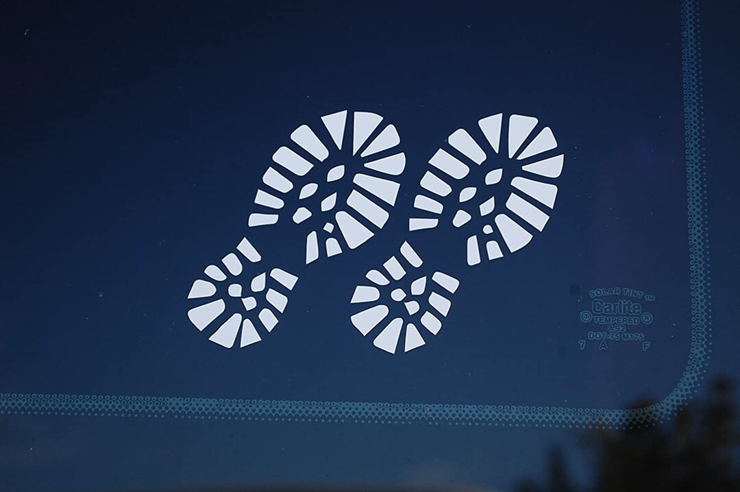 Hiking Boot Sticker Vinyl Decal Choose Color & Size!! Footprint Hiker ...