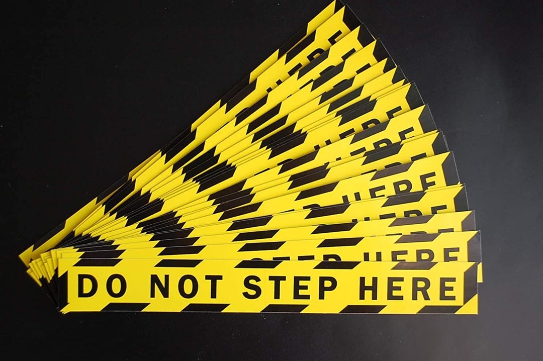 Do Not Step Here Safety Stickers Vinyl Decals (20 Pack!!) 8" X 1 ...