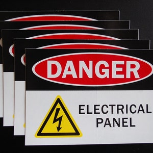 Danger Electrical Panel Sticker Vinyl Decal (choose Quantity) 5" X 3.5 ...