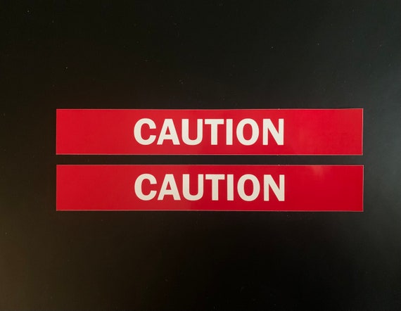 Caution Red Sticker Vinyl Decal 10 X 1.5 2 Pack | Etsy