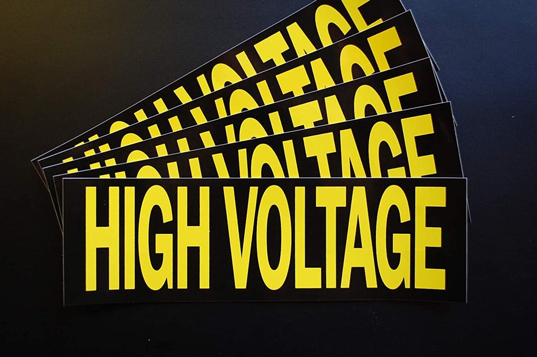 Hoogspanning zelfklevende vinylstickers voor binnen/buiten (5-pack ...