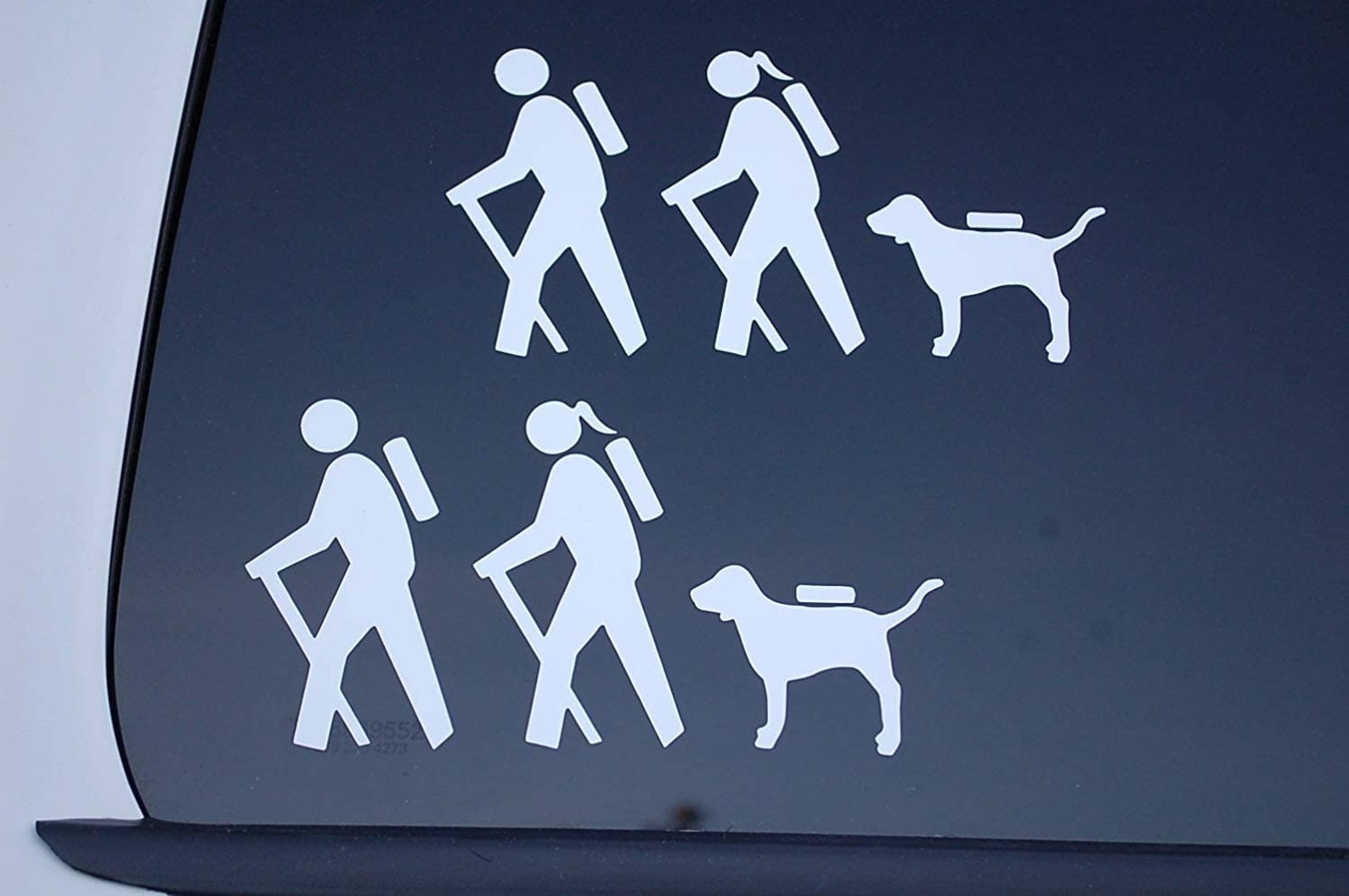 Set of 2 Hiking Couple With Dog White Sticker Vinyl Decals 2 - Etsy