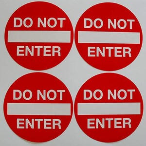 Do Not Enter Stickers Vinyl Decals (choose Quantity Set) 5" Diameter ...