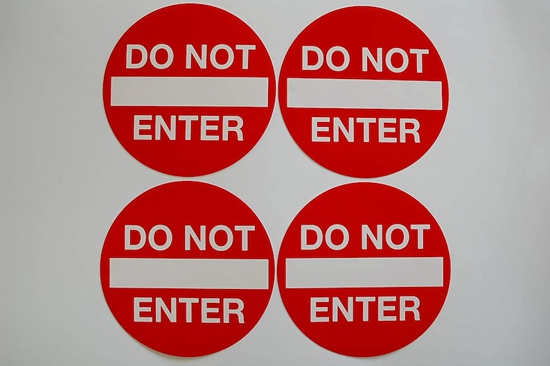 Do Not Enter Stickers Vinyl Decals choose Quantity Set - Etsy