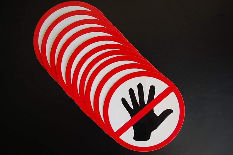 Do Not Touch Safety Stickers 2" Round Vinyl Decals ( Choose Pack Size ...