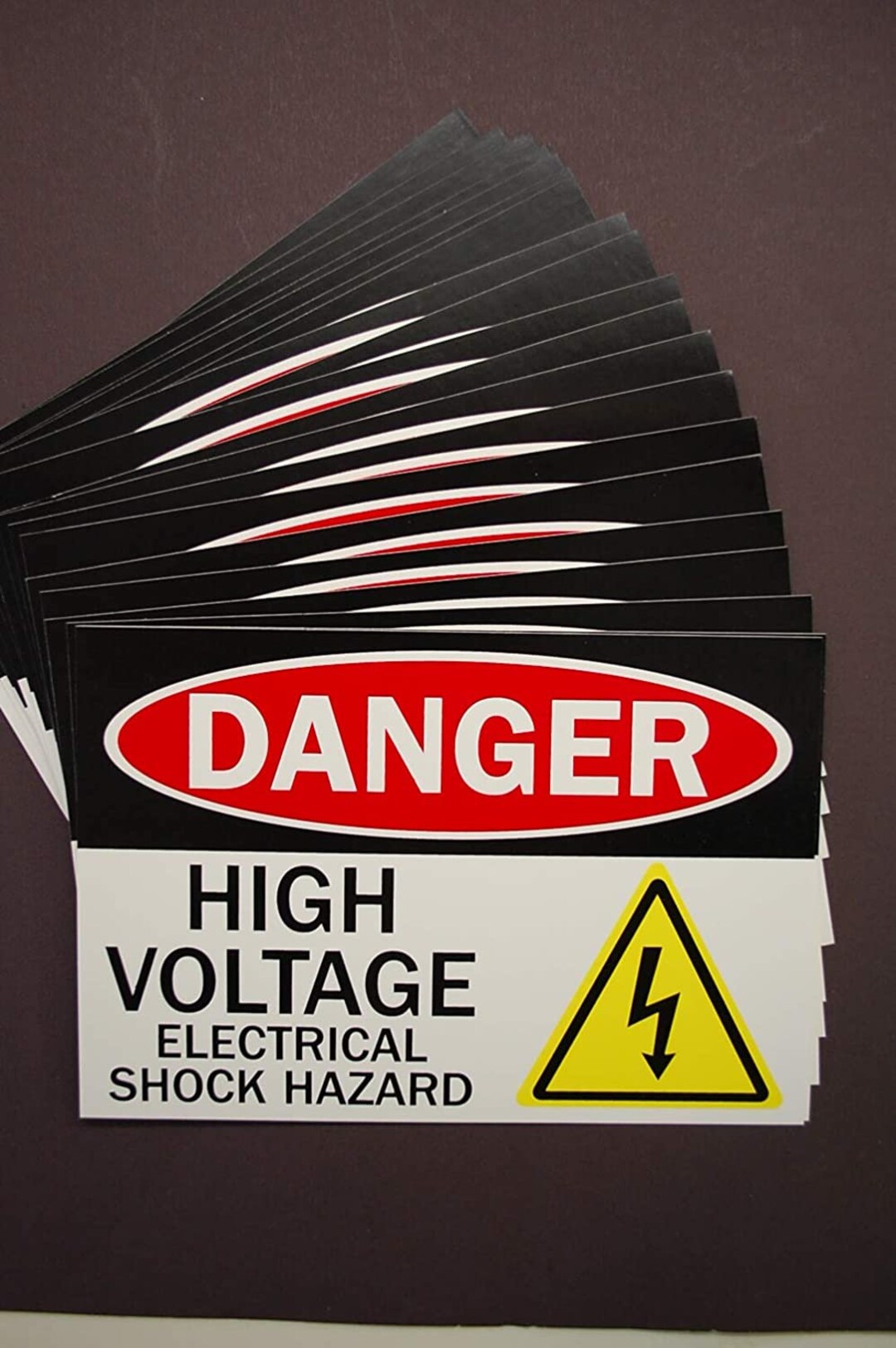 Danger - High Voltage Electrical Shock Hazard Vinyl Stickers (20pack ...