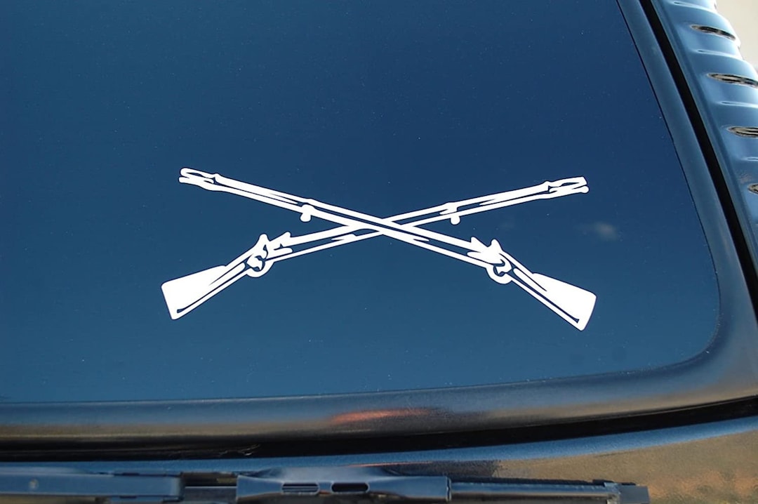Army Infantry Sticker Vinyl Decal Crossed Rifles Pick Color & Size! Car ...