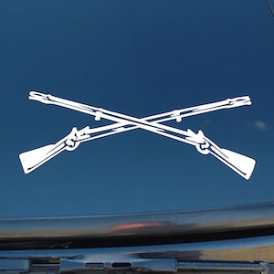 Army Infantry Sticker Vinyl Decal Crossed Rifles Pick Color & Size! Car ...