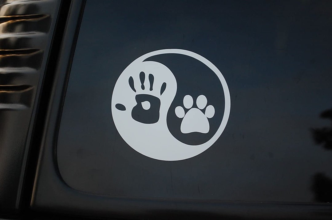 Yin Yang Human Hand Dog Paw Vinyl Sticker Decal Pick Color! 3.75 ...