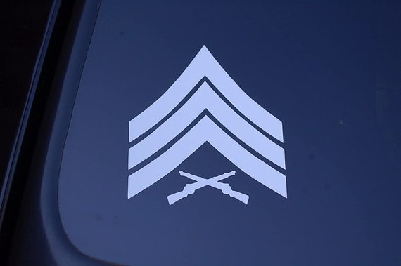 Military Rank Decal U.S. Army E-5 Sergeant Rank Insignia Decal - 3x3.98 ...