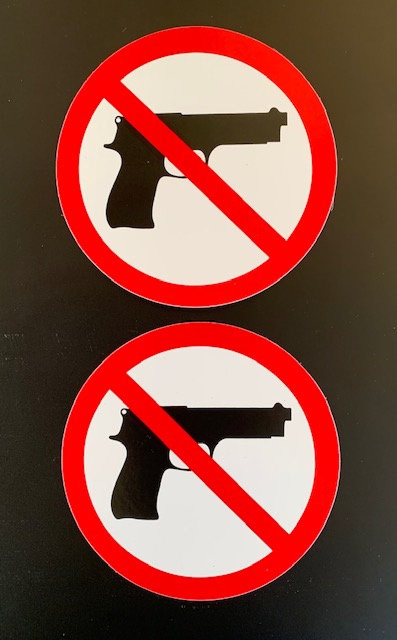 No Firearms Allowed Permitted Sticker Vinyl Decal 2 Pack - Etsy