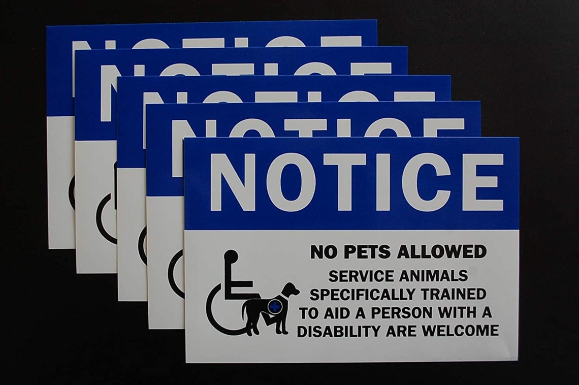 No Pets Allowed Service Dog Only Sticker Choose Quantity | Etsy