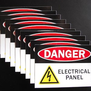 Danger Electrical Panel Sticker Vinyl Decal (choose Quantity) 5" X 3.5 ...