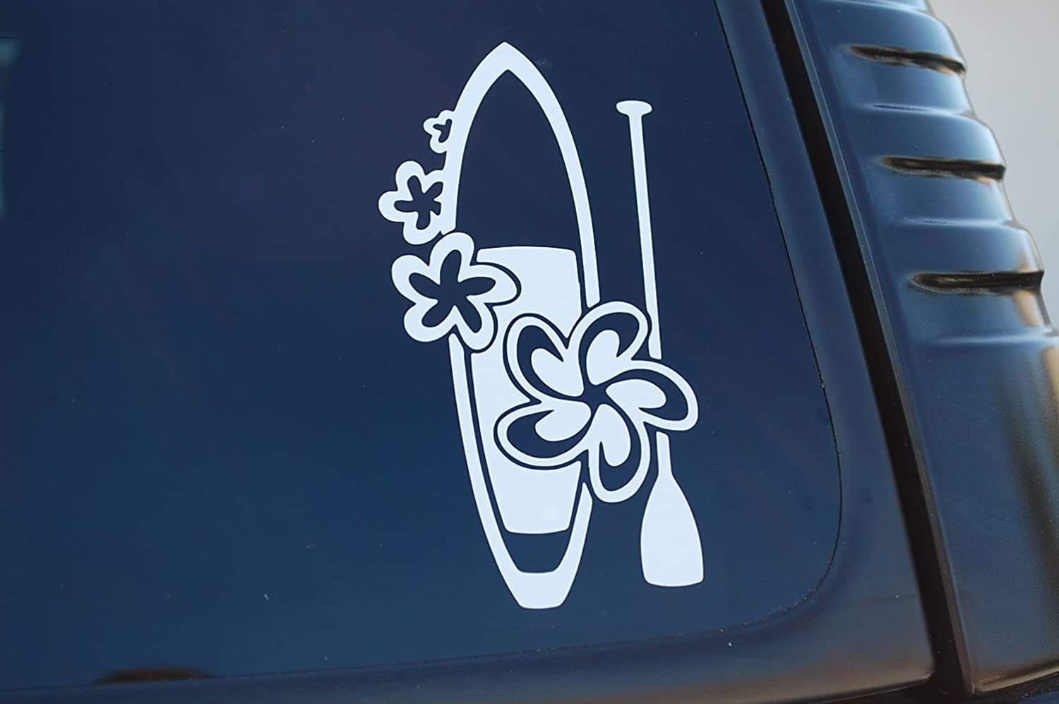 Hawaiian Standup Paddleboard Sticker Vinyl Sup Decal Girl Flowers Pick ...