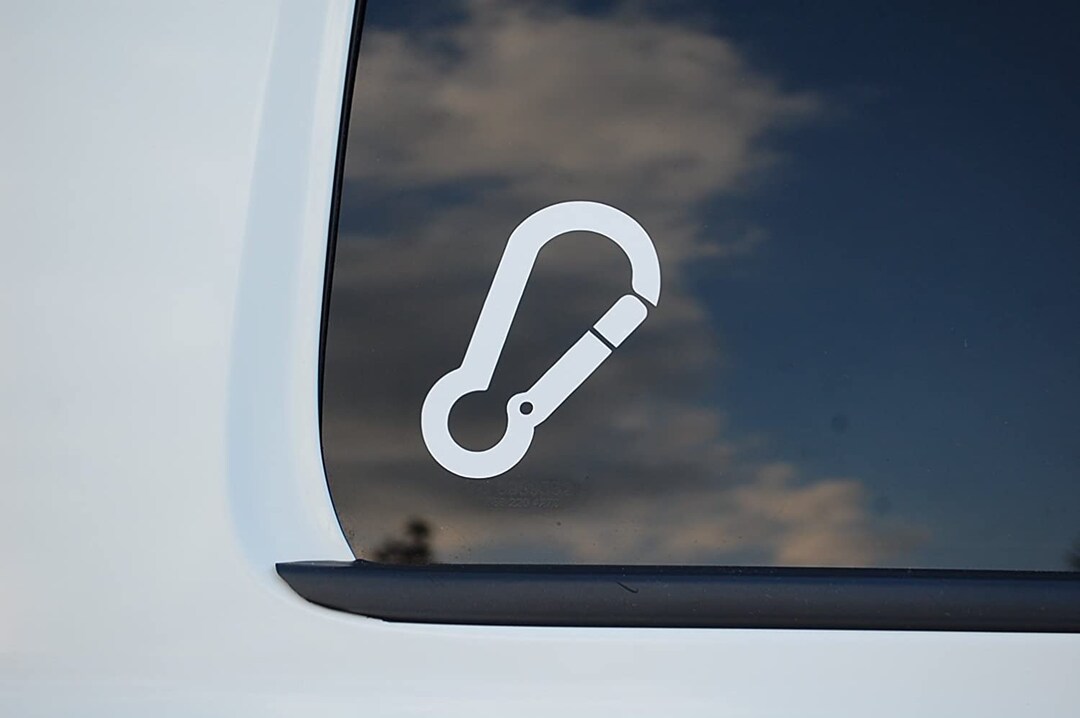 Rock Climbing Climber Carabiner Sticker Vinyl Decal CHOOSE COLOR & SIZE ...