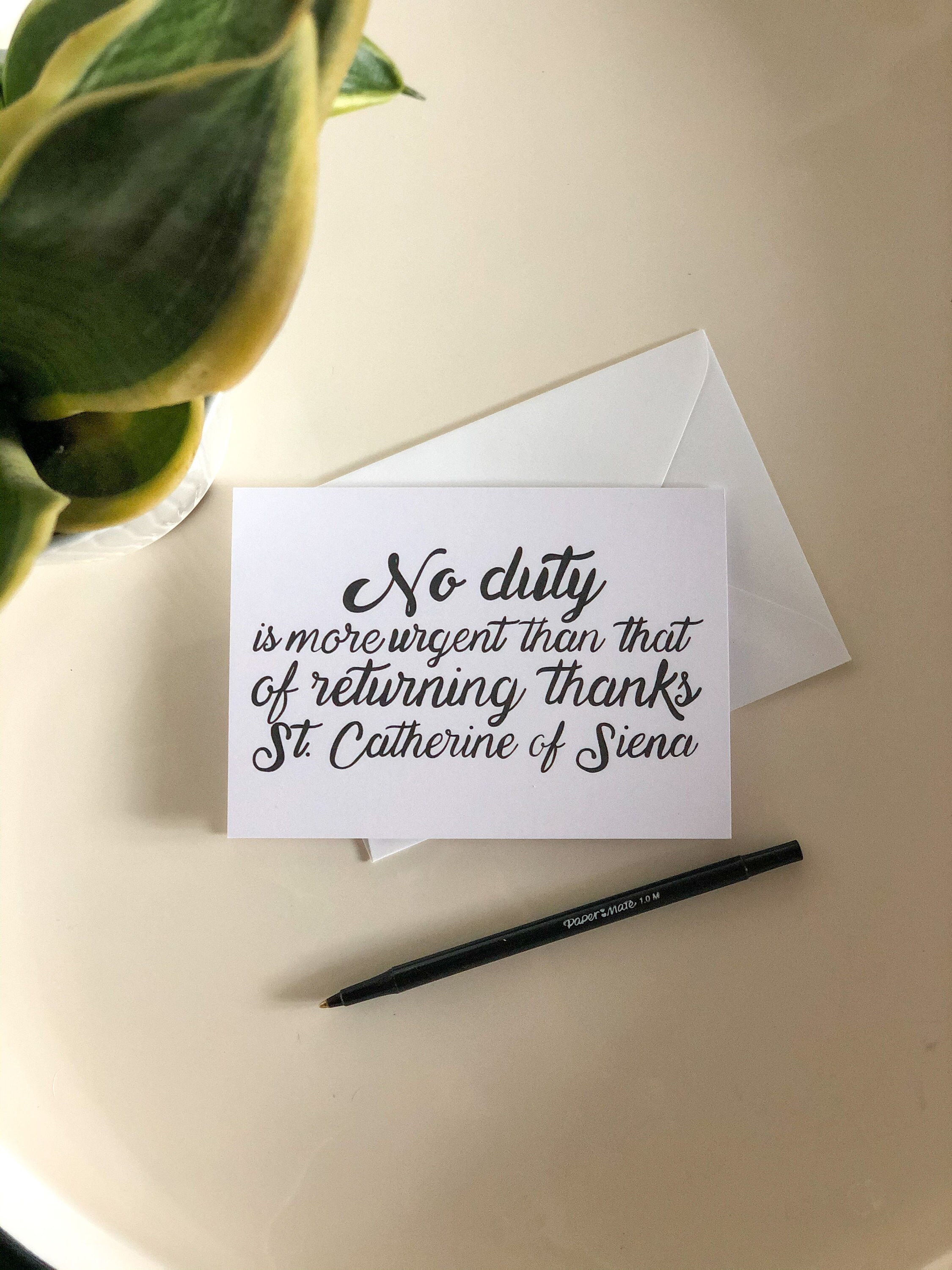 Plain Thank You St Catherine of Siena No Duty is More Urgent Folded ...