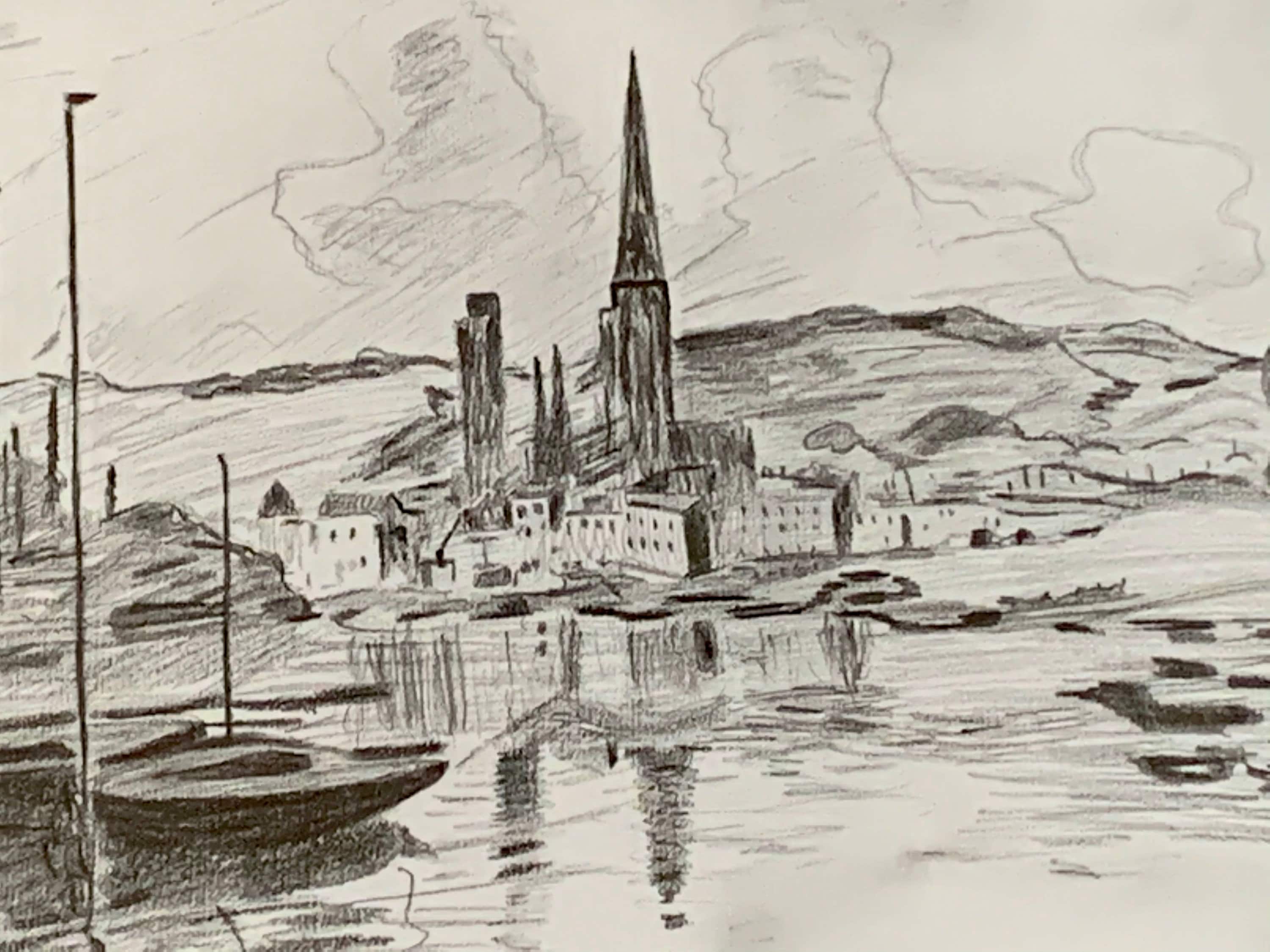 Original art replica original pencil drawing Monet painting | Etsy