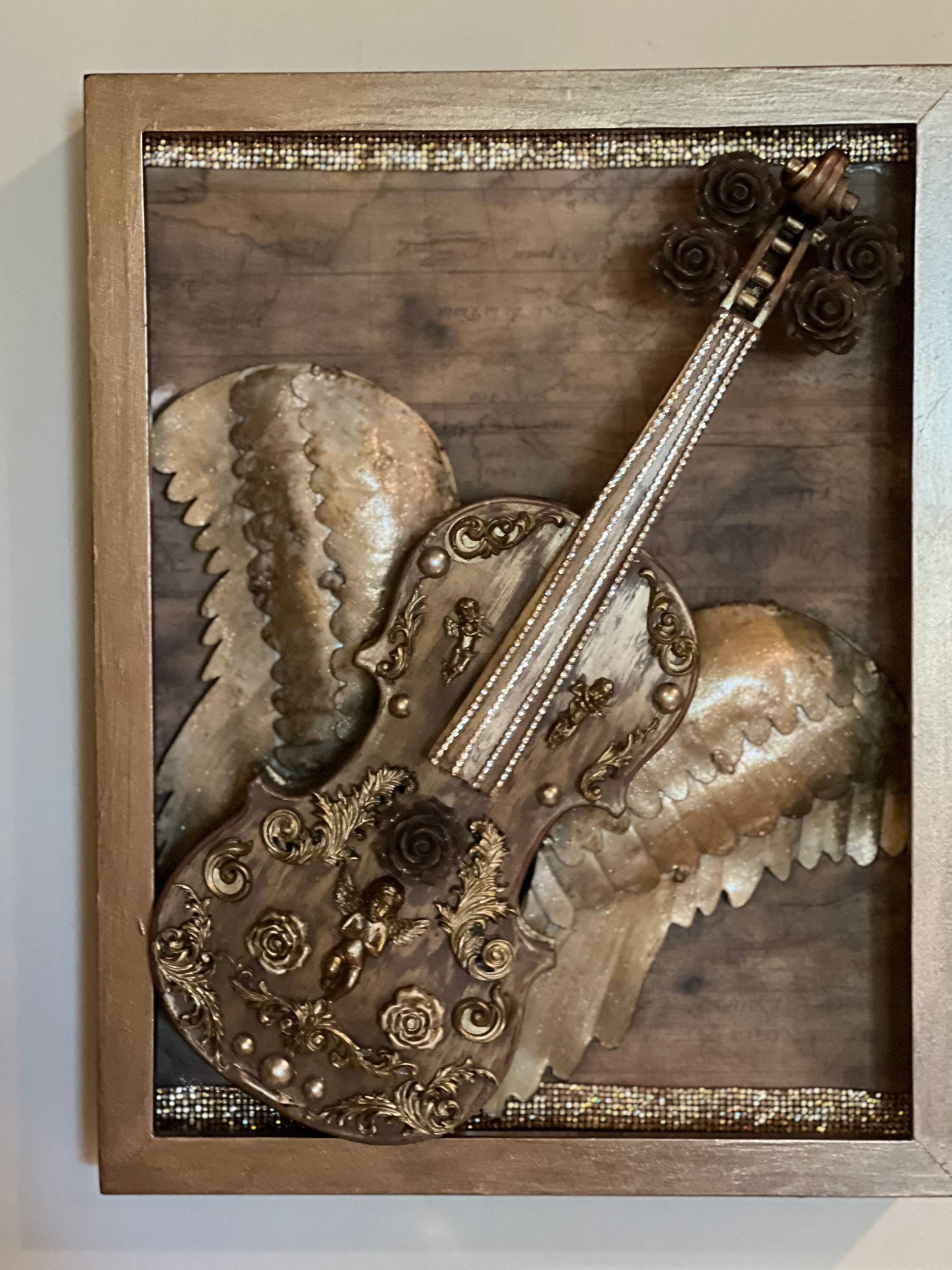 Embellished Violin in a Shadow Box - Etsy