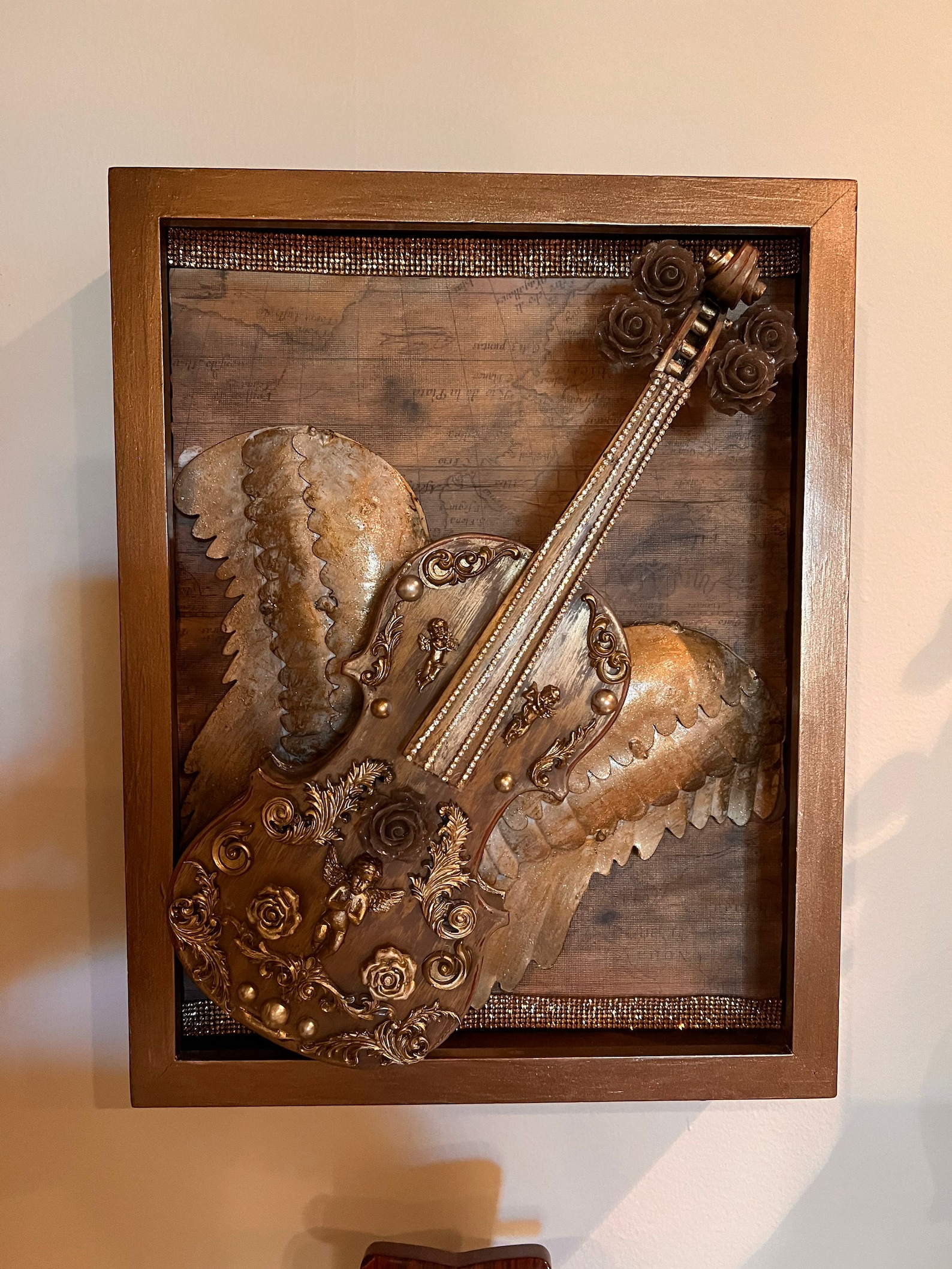 Embellished Violin in a Shadow Box - Etsy
