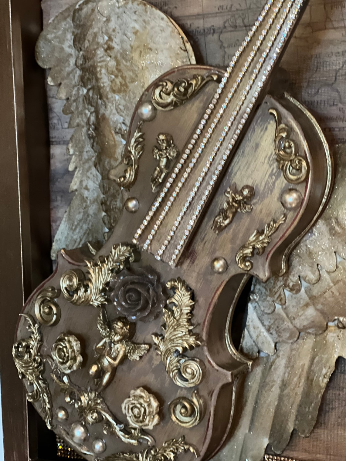 Embellished Violin in a Shadow Box - Etsy