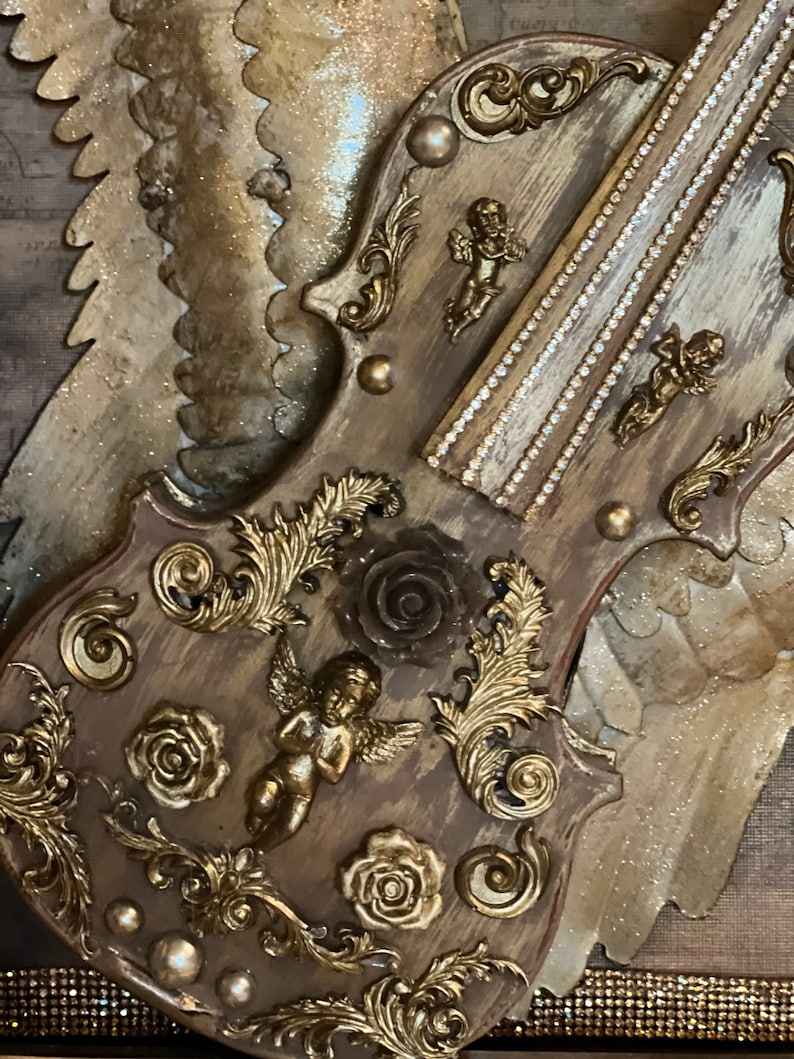 Embellished Violin in a Shadow Box - Etsy