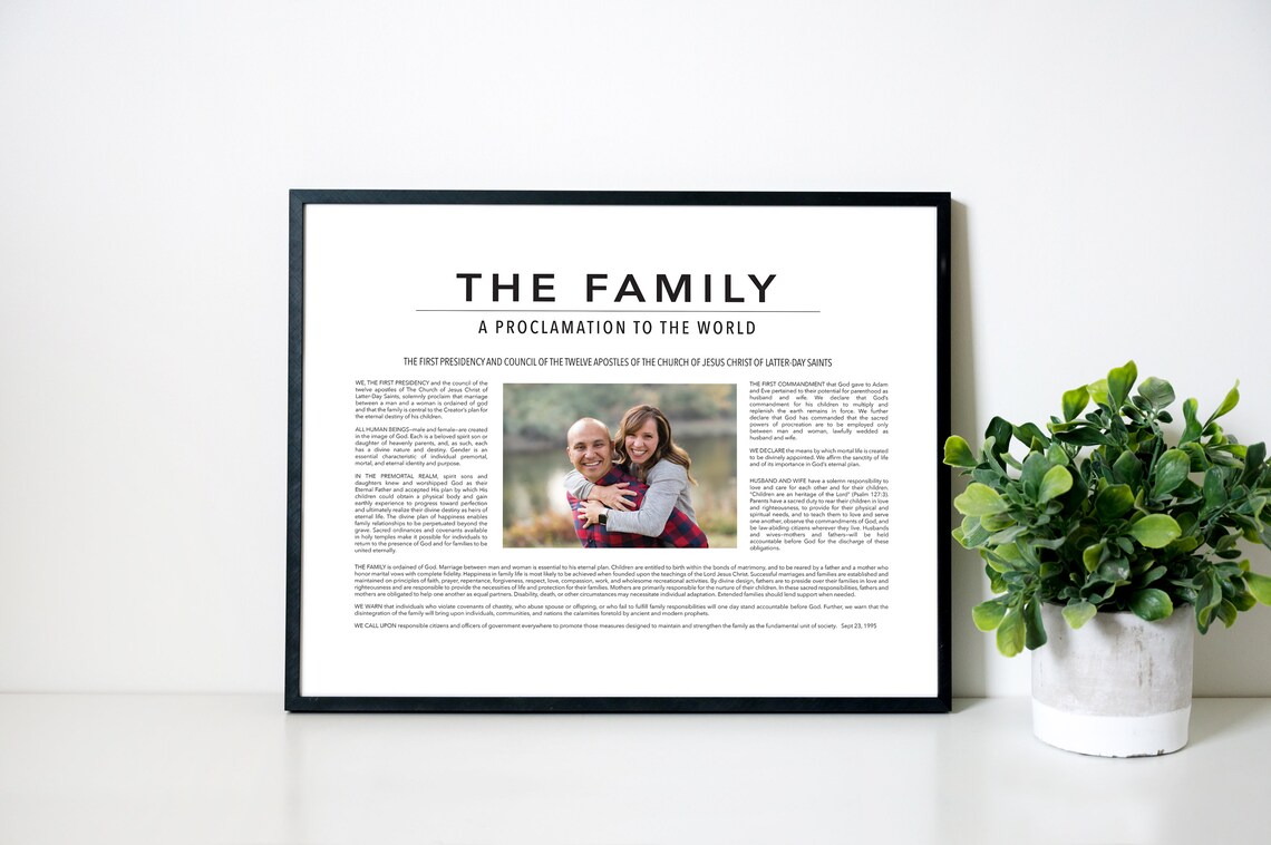 Family Proclamation With Photo Printable | LDS Wall Art | Personalized ...